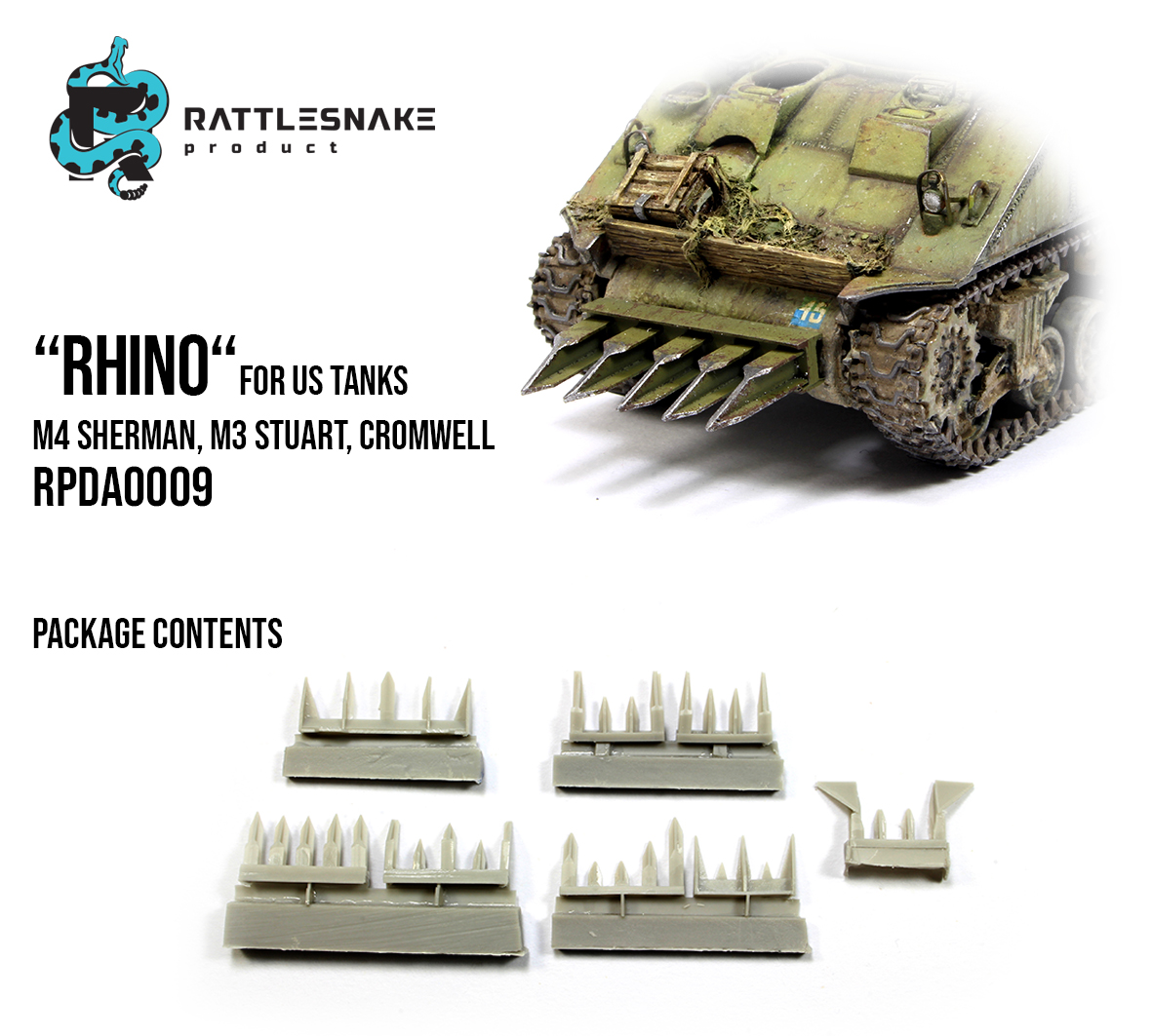 RHINO‘‘ for US tanks M4 Sherman, M3 Stuart, Cromwell 1/72 – Rattlesnake ...